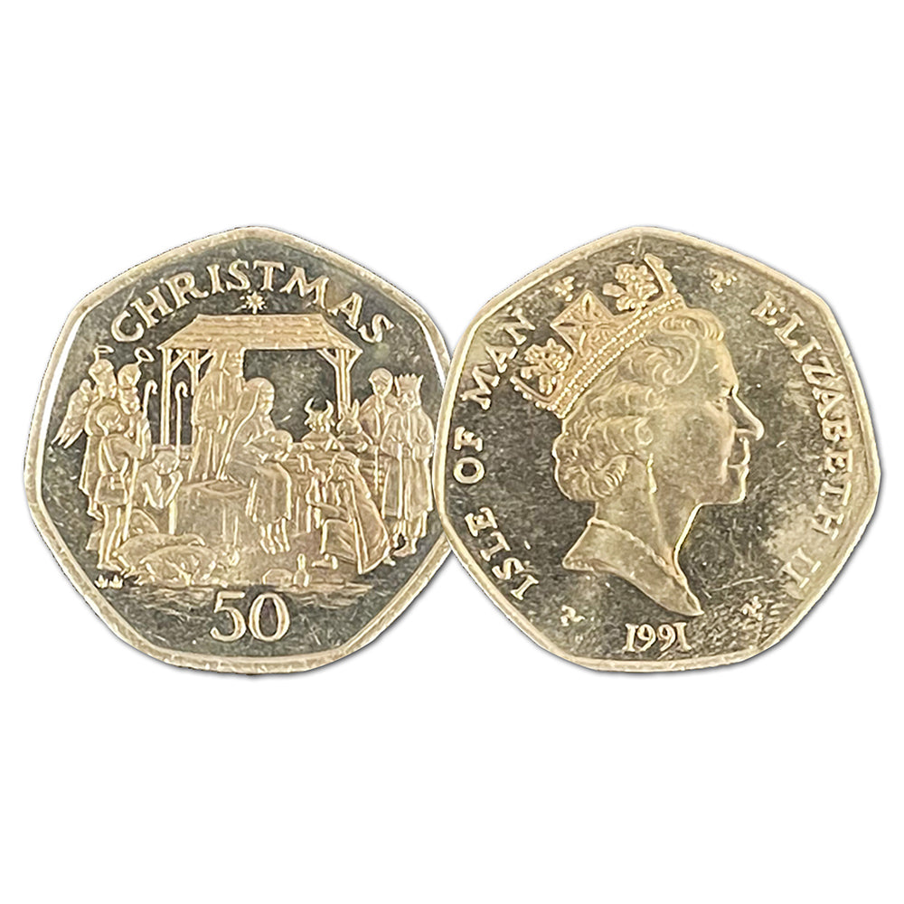 1991 Isle of Man Christmas Nativity Scene 50p