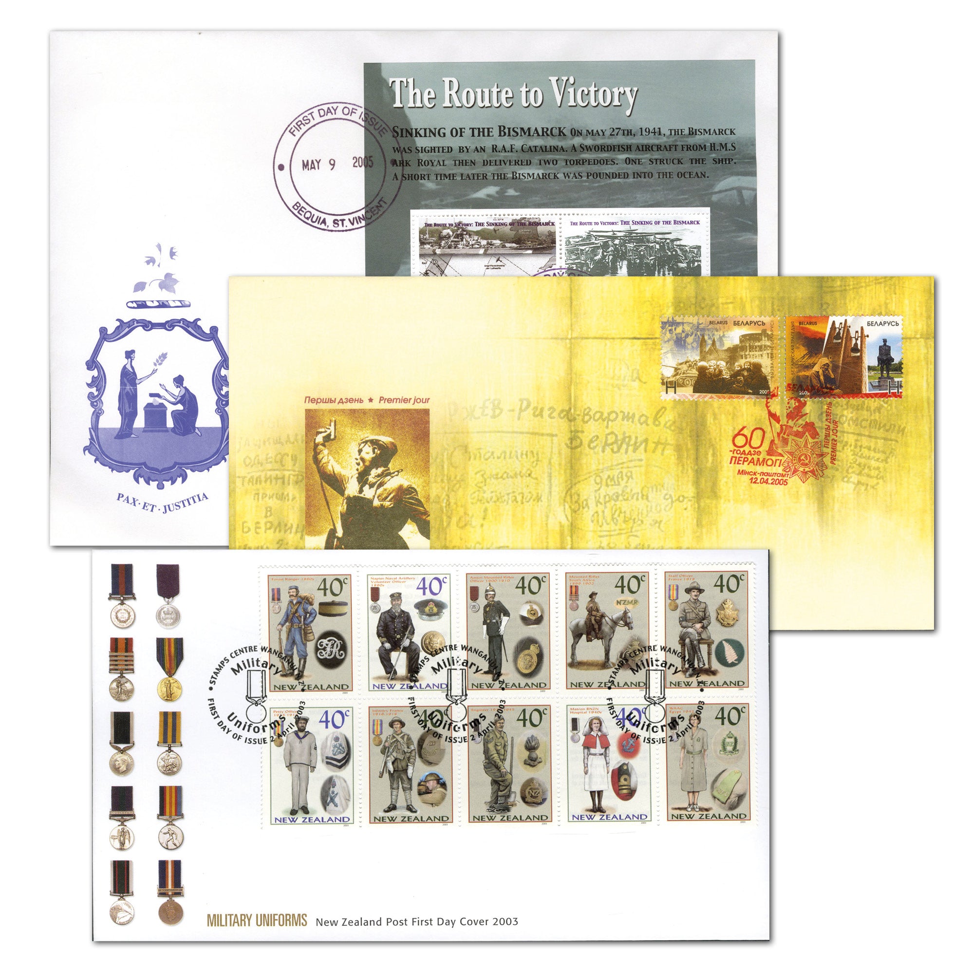 61 x 'Militaria' First Day Covers