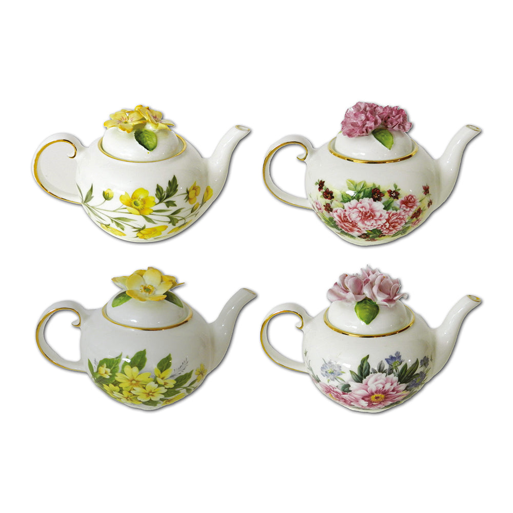 Four Country Cottage Teapots by Royale Stratford