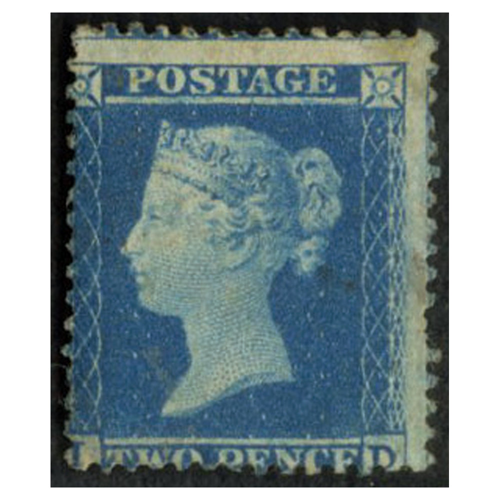 GB 1855 2d Blue, mtd mint, a bit grubby, cat. £2800. Scarce. SG34