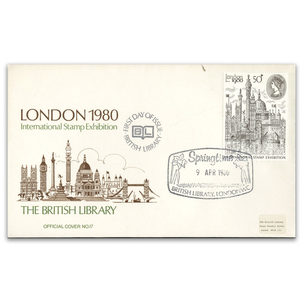 1980 Exhibition 50p. British Library Official No.17. Springtime, Briti