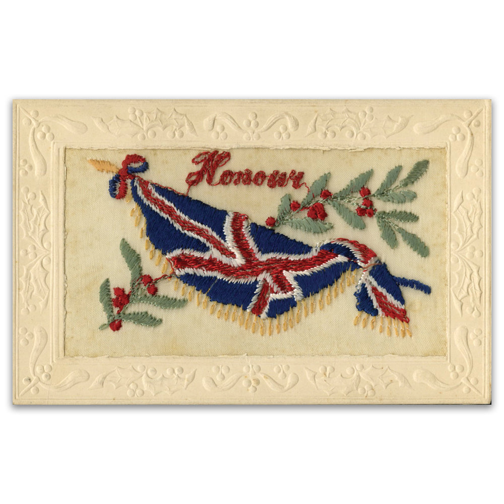 WWI Embroidered Postcard - Honour
