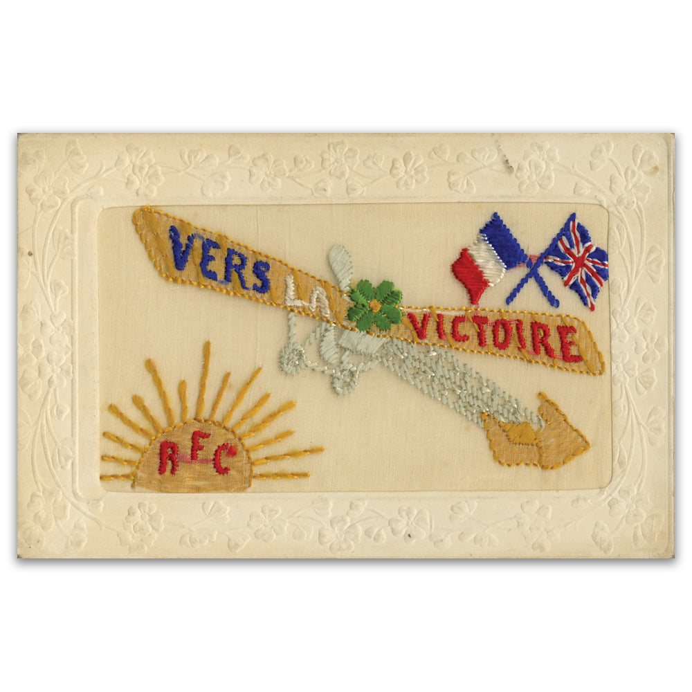 WWI Embroidered Postcard - Vers La Victoire
