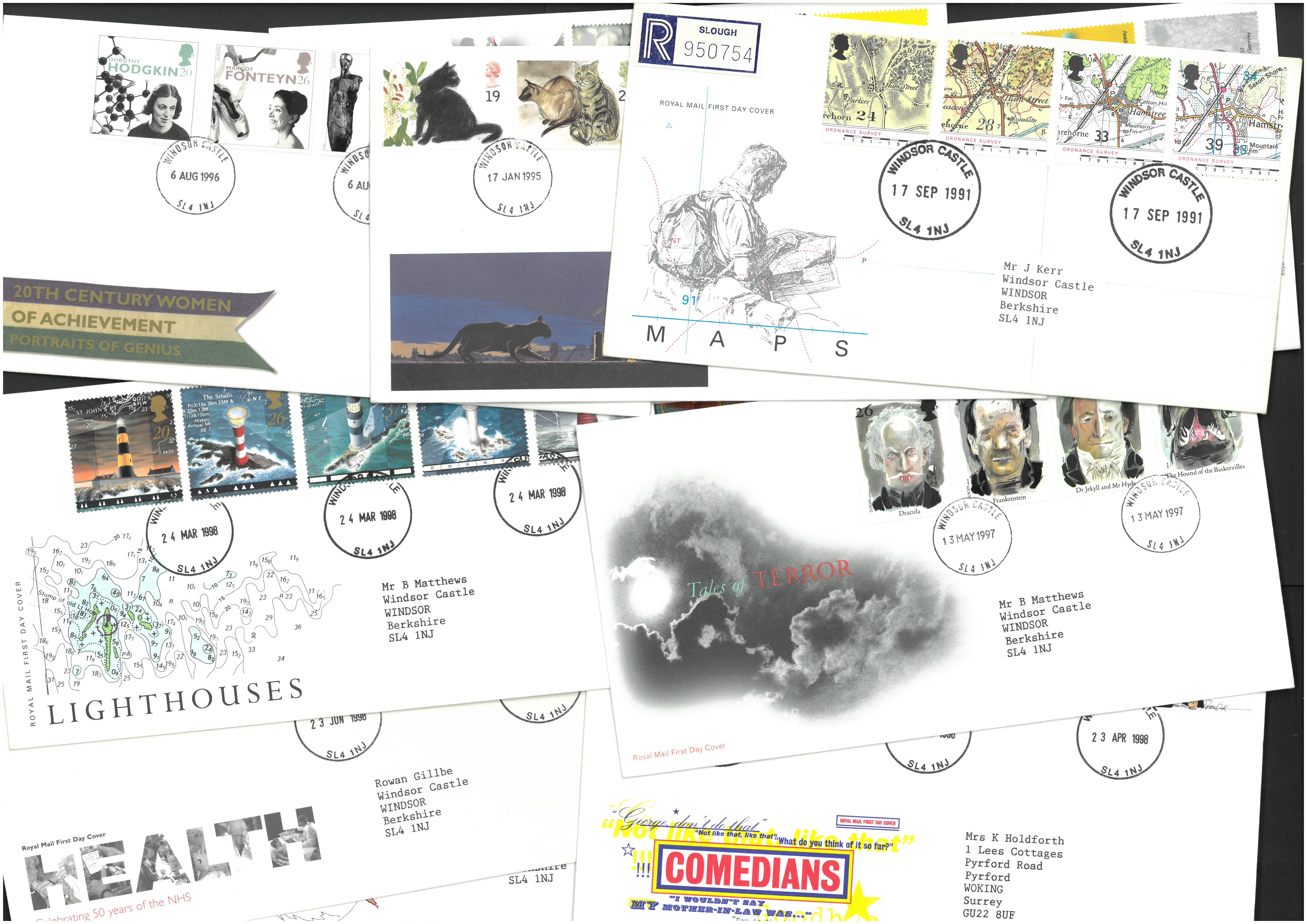 24 Royal Mail FDCs with Windsor Castle CDS