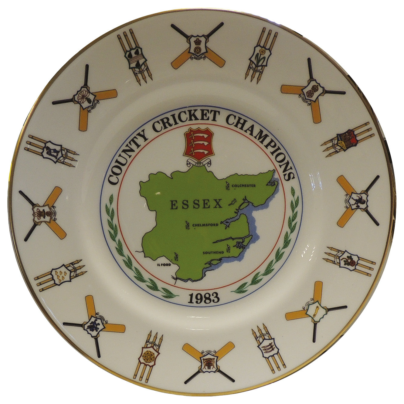 Coalport County Cricket Championship Plate - 1983 Essex