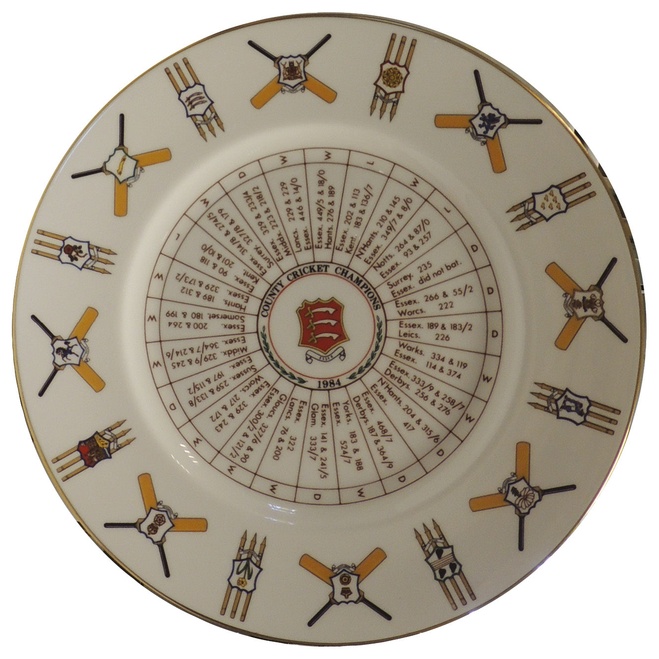 Coalport County Cricket Championship Plate - Essex 1984