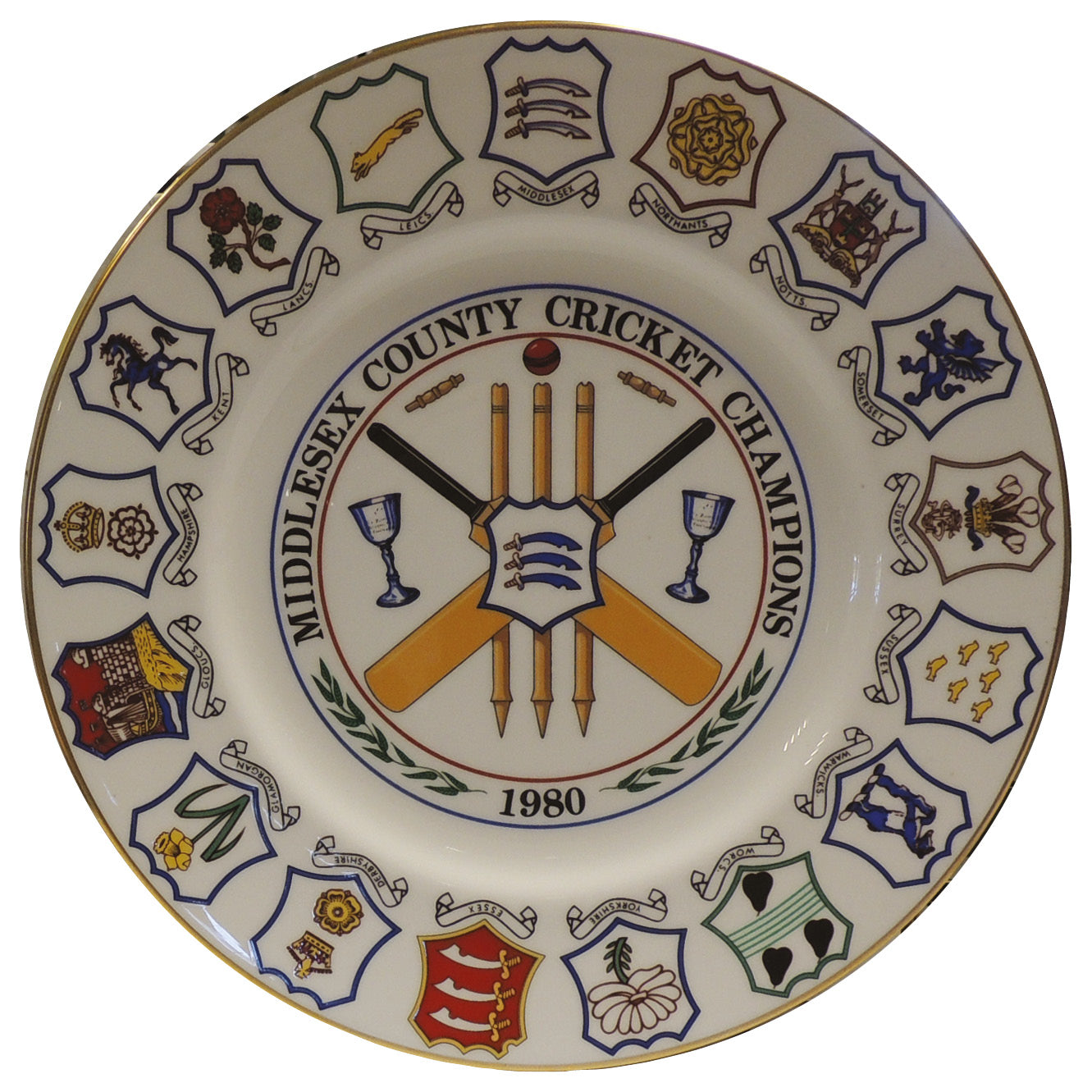 Coalport County Cricket Championship Plate - Middlesex 1980
