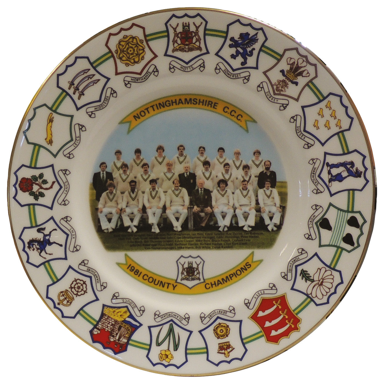 Coalport County Cricket Championship Plate - Nottingham 1981
