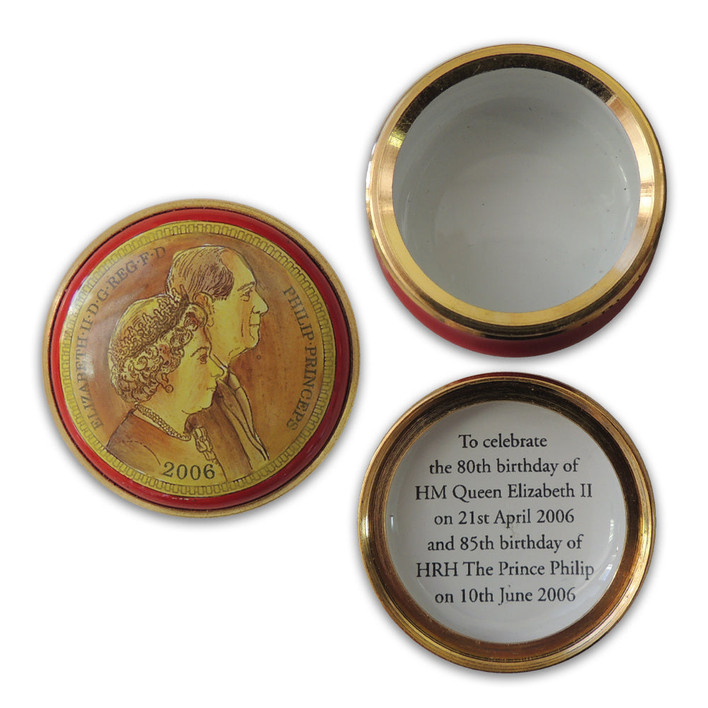 Halcyon Days Queen Elizabeth II 80th Birthday Enamel Box