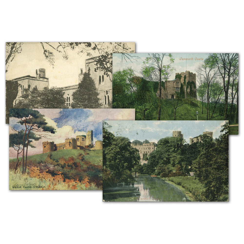 36 Vintage Castle Postcards