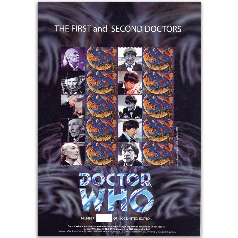 Doctor Who GB Customised Stamp Sheet - The First and Second Doctors