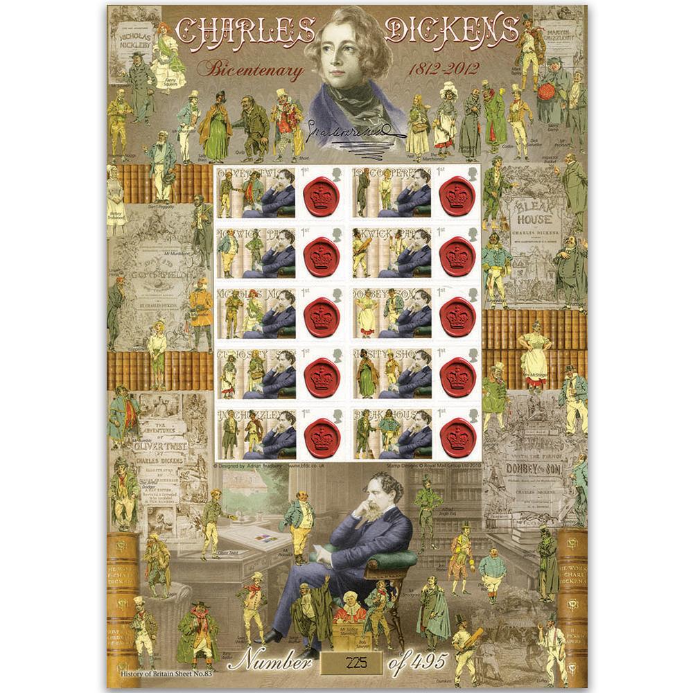 Charles Dickens GB Customised Stamp Sheet - HoB 83