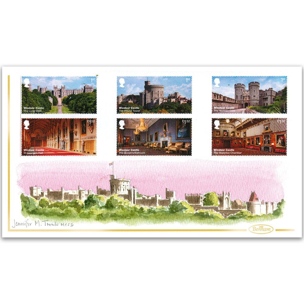 2017 Windsor Castle Stamps Hand Painted Cover - Jennifer M Toombs