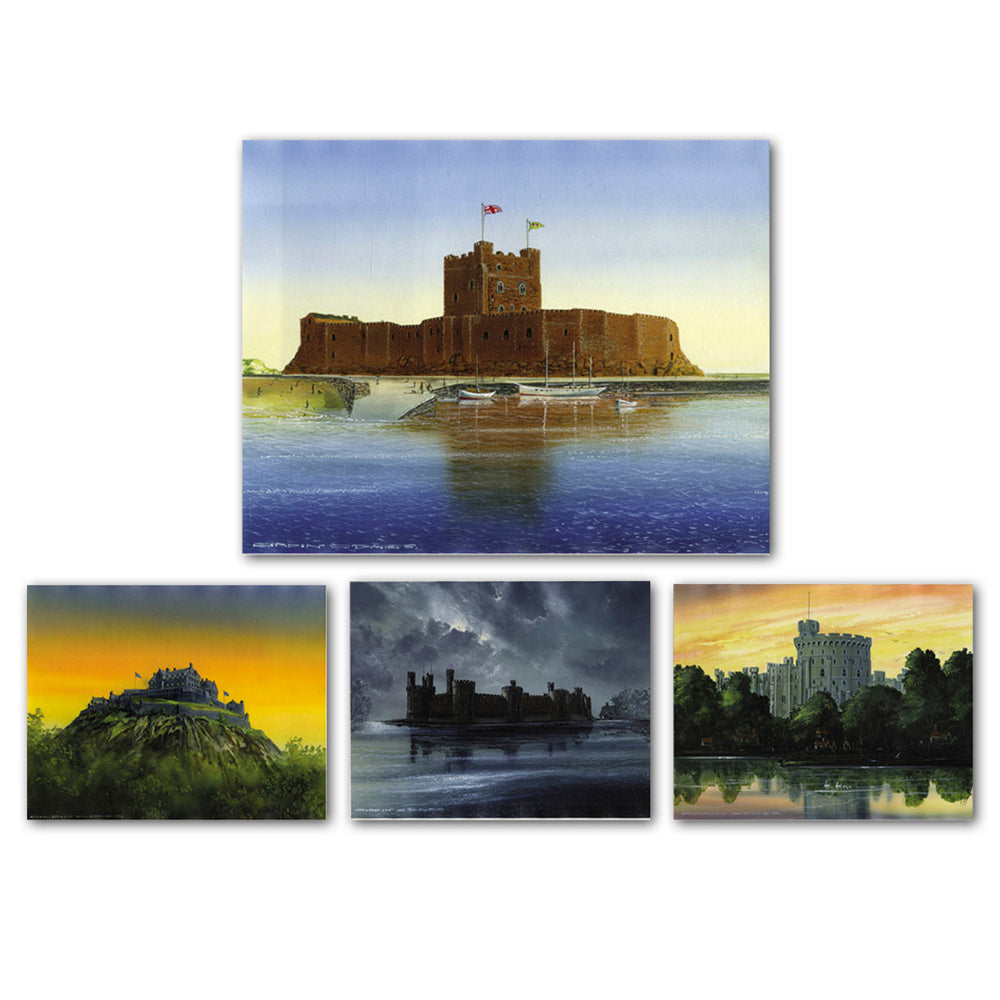 Four Castle Drawings by Gordon C Davies
