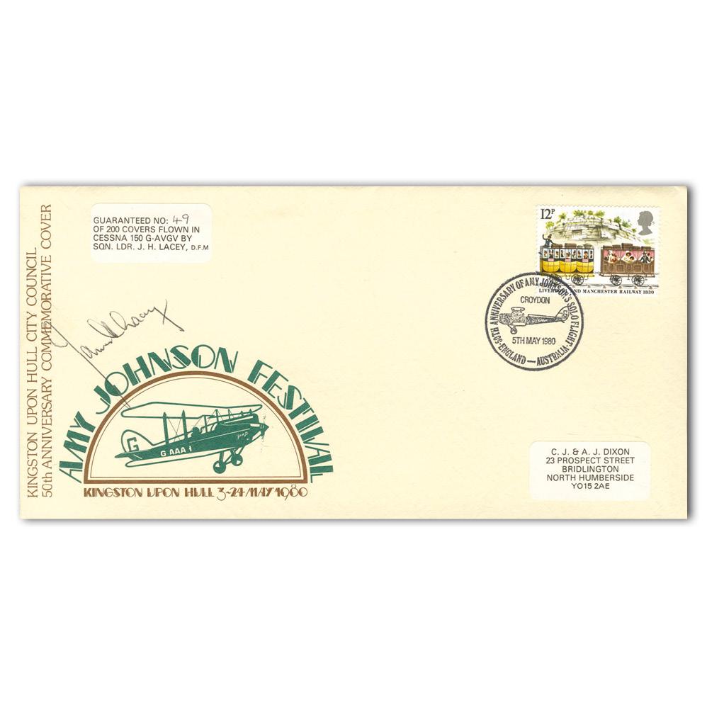 1980 Amy Johnson - Signed by Sqn. Ldr. J.H Lacey