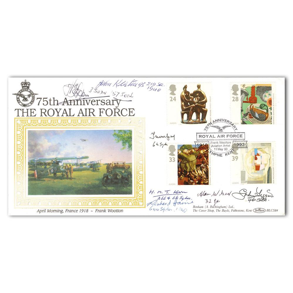 1993 RAF 75th - Signed by 7 BoB Pilots and Crew