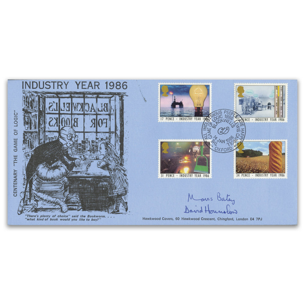 1986 Industry. Hawkwood Official. Oxford h/s. Sign Mavis Batey & David