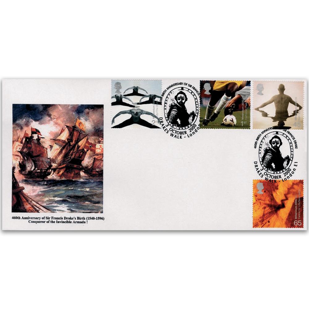 2000 Body & Bone - Peter Payne Official - Sir Francis Drake Handstamp