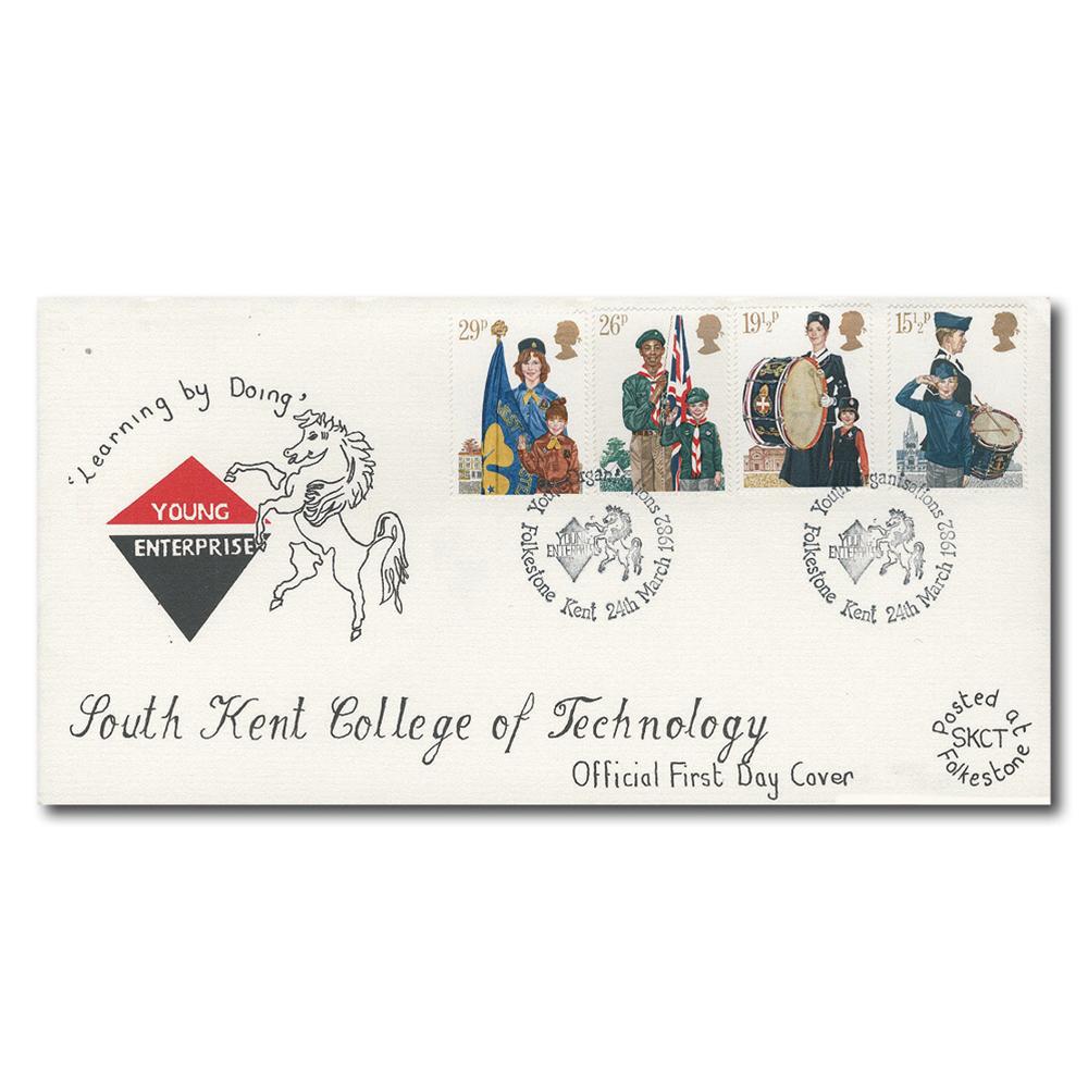 1982 Youth, South Kent College Of Technology - Folkestone Handstamp