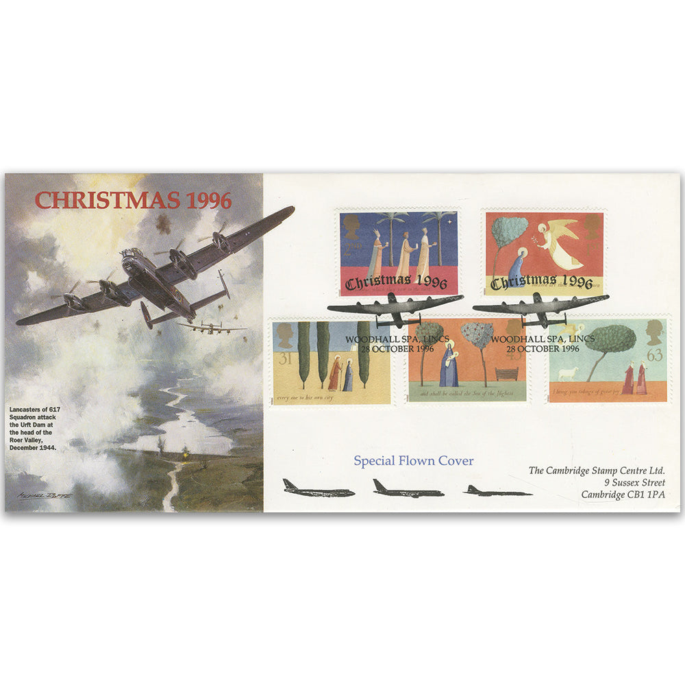 1996 Christmas - Cambridge Stamp Centre Cover - Woodhall Spa Handstamp