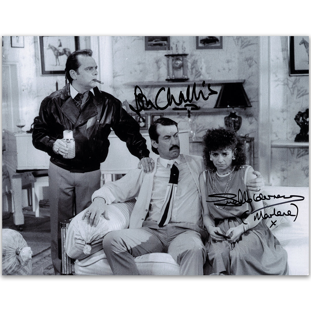 John Challis & Sue Holderness - Autograph - Signed Black and White Pho