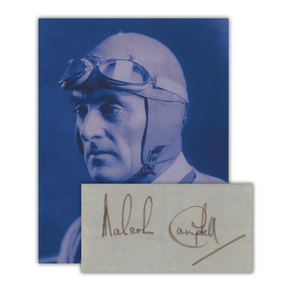 Malcolm Campbell - Autograph - Signature Mounted with Black & White Ph